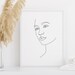 Beautiful Woman Portrait Line Drawing, Female Portrait Illustration ...