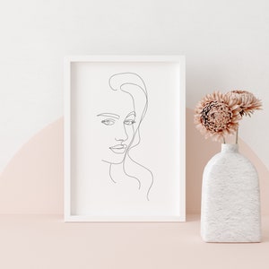 Girl Power Line Art, Strong Female Line Drawing, Gorgeous Woman Poster ...