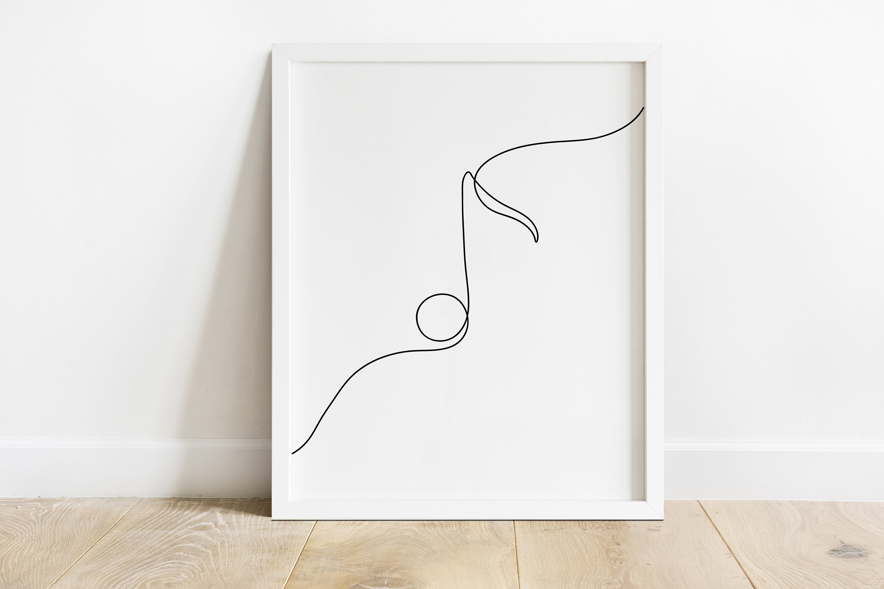 Line Art Music Note, Music Note Line Drawing, Printable Wall Art, Music ...