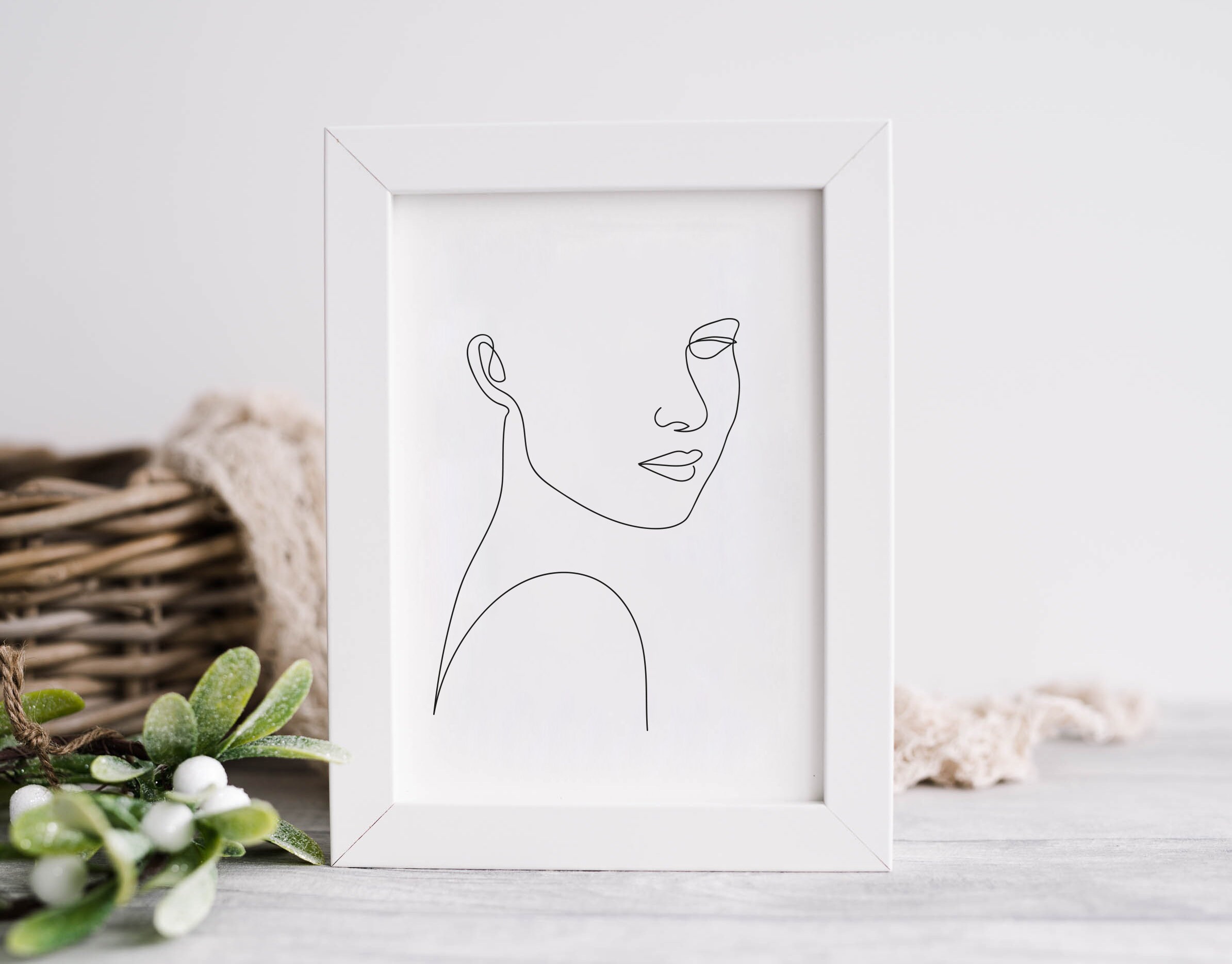 Line Drawing Portrait Woman Line Art Face Line Drawing - Etsy