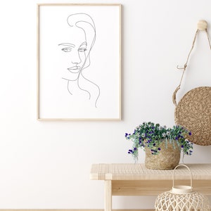 Girl Power Line Art, Strong Female Line Drawing, Gorgeous Woman Poster ...