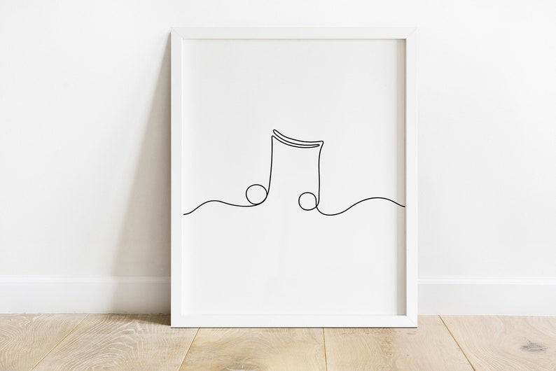 Line Drawing Music Notes Music Notes Line Art Printable Wall - Etsy
