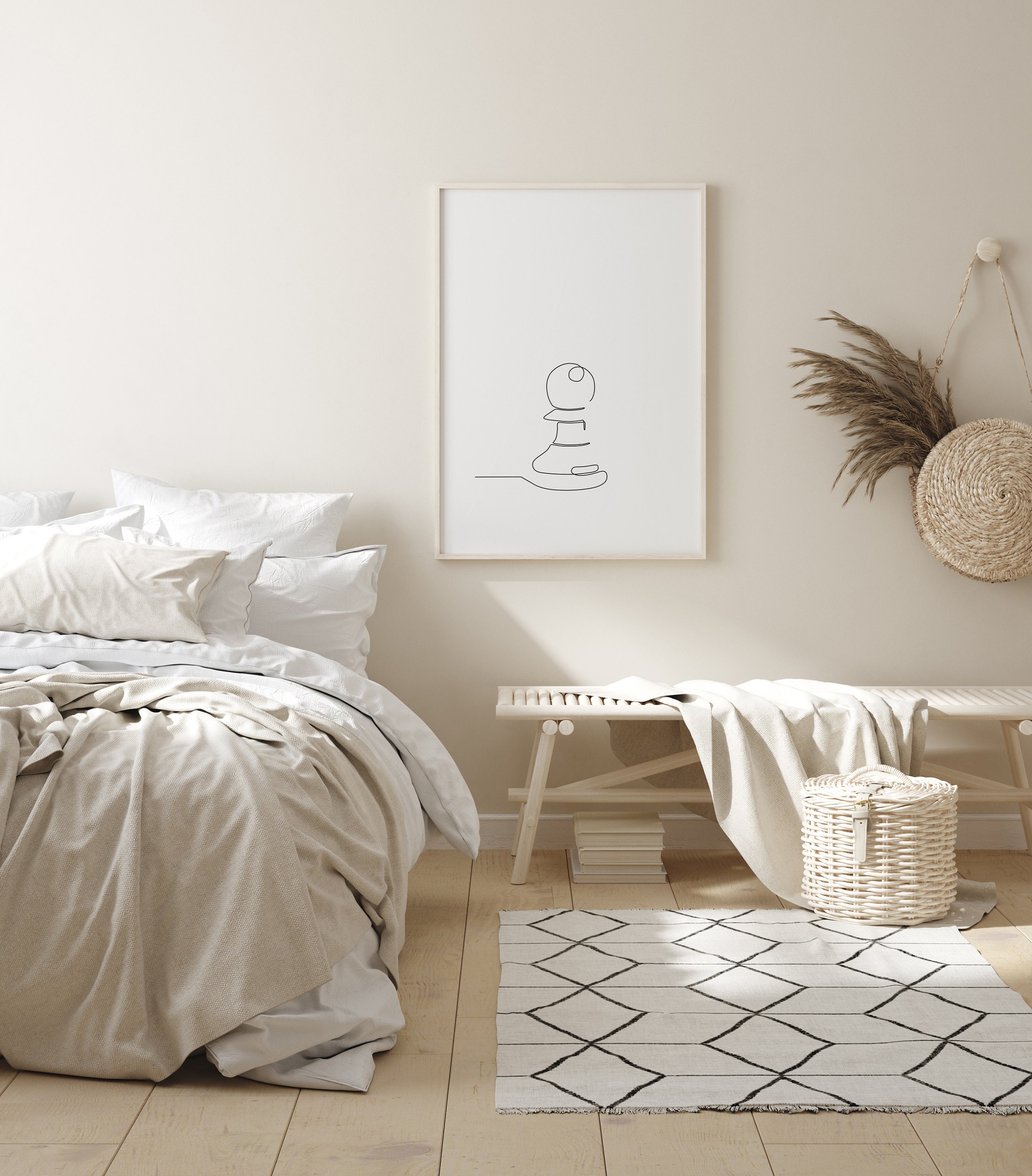Pawn Chess Piece Line Drawing Chess Wall Art Pawn Poster - Etsy