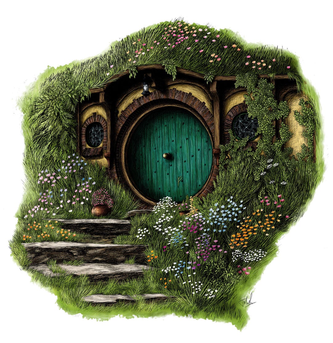 The Lord of the Rings ~ the Hobbit Art Print, J.R.R. Tolkien, Hobbit ...