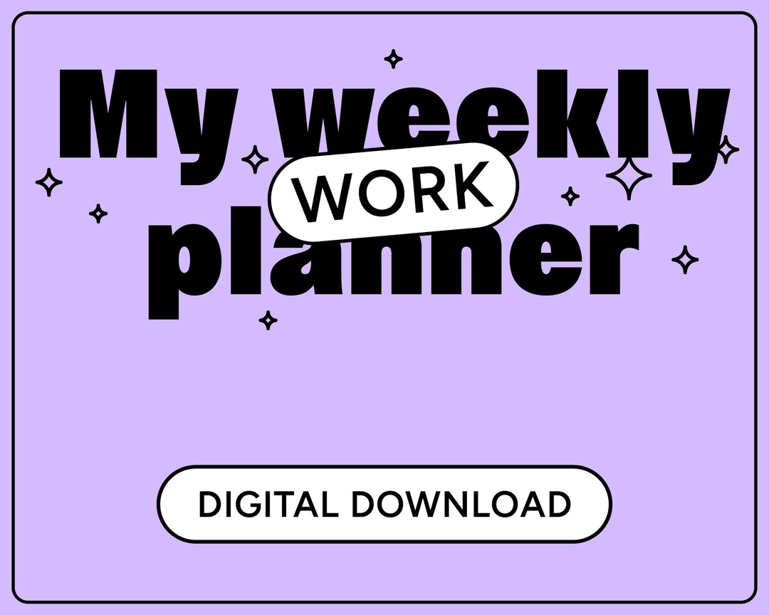 My Weekly Work Planner PRINTABLE - Etsy