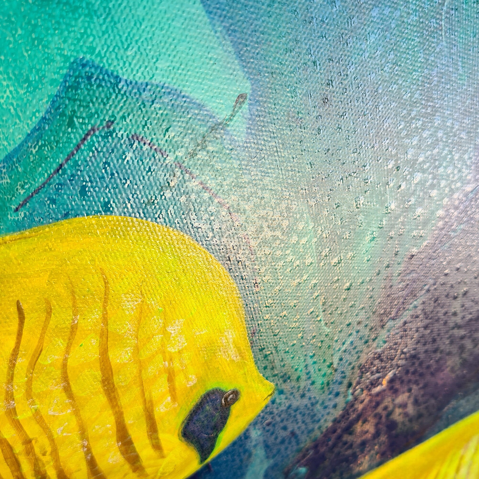 Yellow Fish Painting Handmade Unique Origina - Etsy