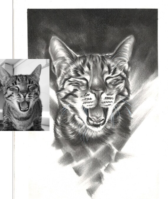 Custom Pencil Portrait Handmade Pencil Drawing From Your Photo