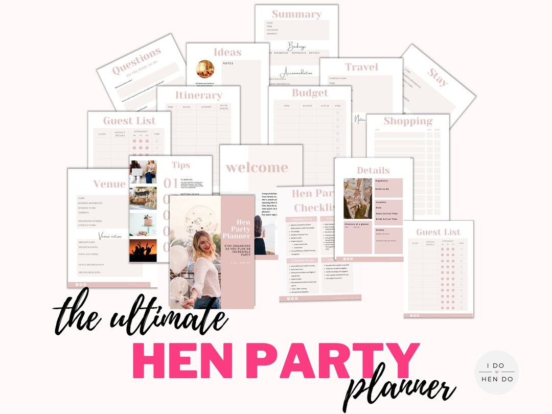 Hen Party Planner: Checklist, Budget, Guest List (printable PDF) - Etsy