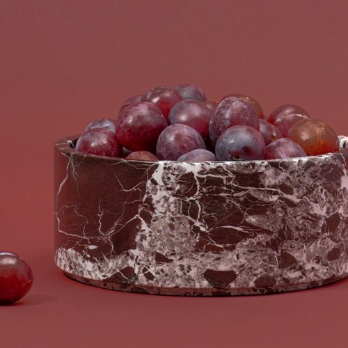 Burgundy Marble Fruit Bowl Luxury Marble Snack Bowl Rose - Etsy