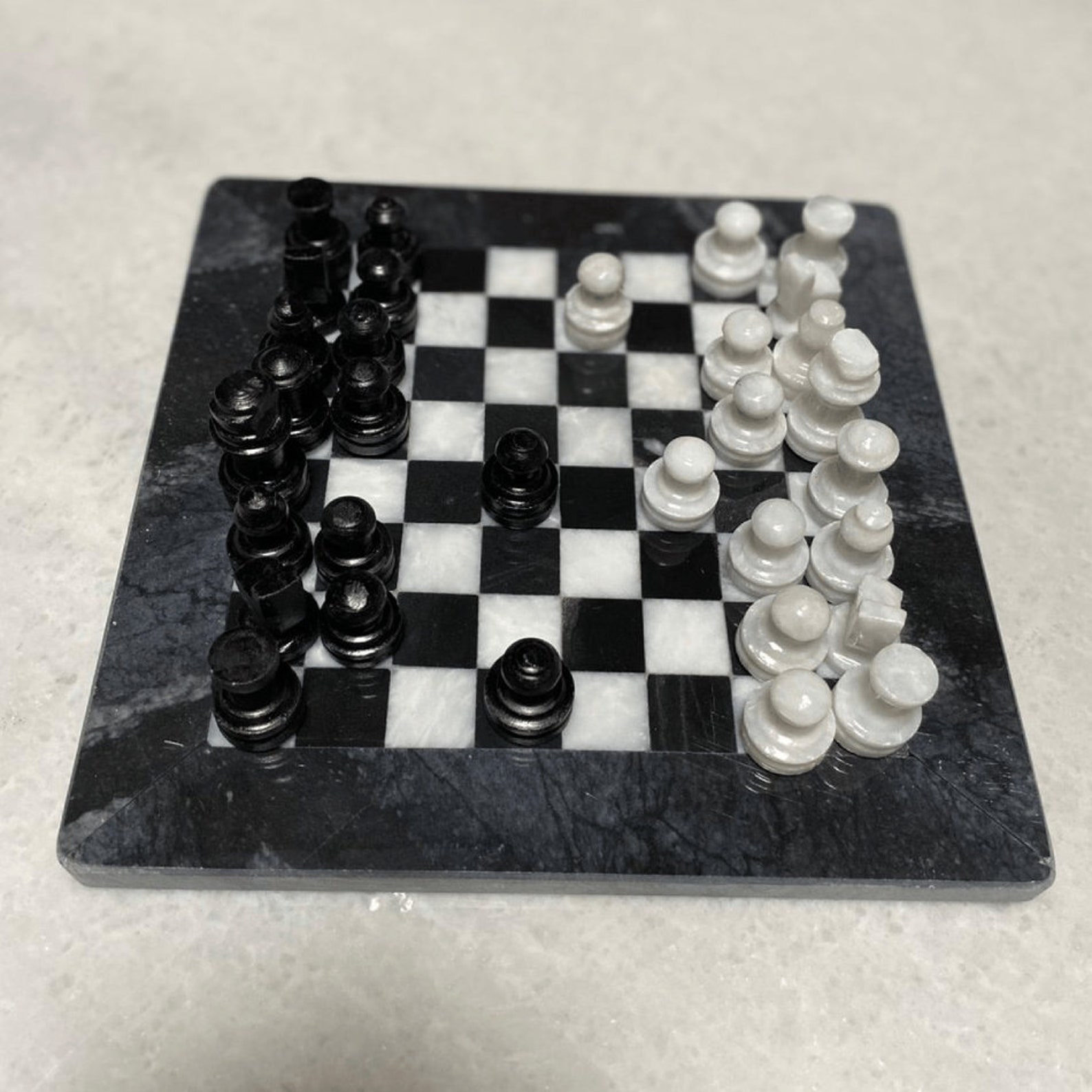 Marble Chess 20x20cm / 8", Chess, Chess Board, Unique Chess Set, Stone ...