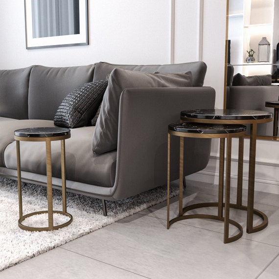 3 piece marble coffee table set store