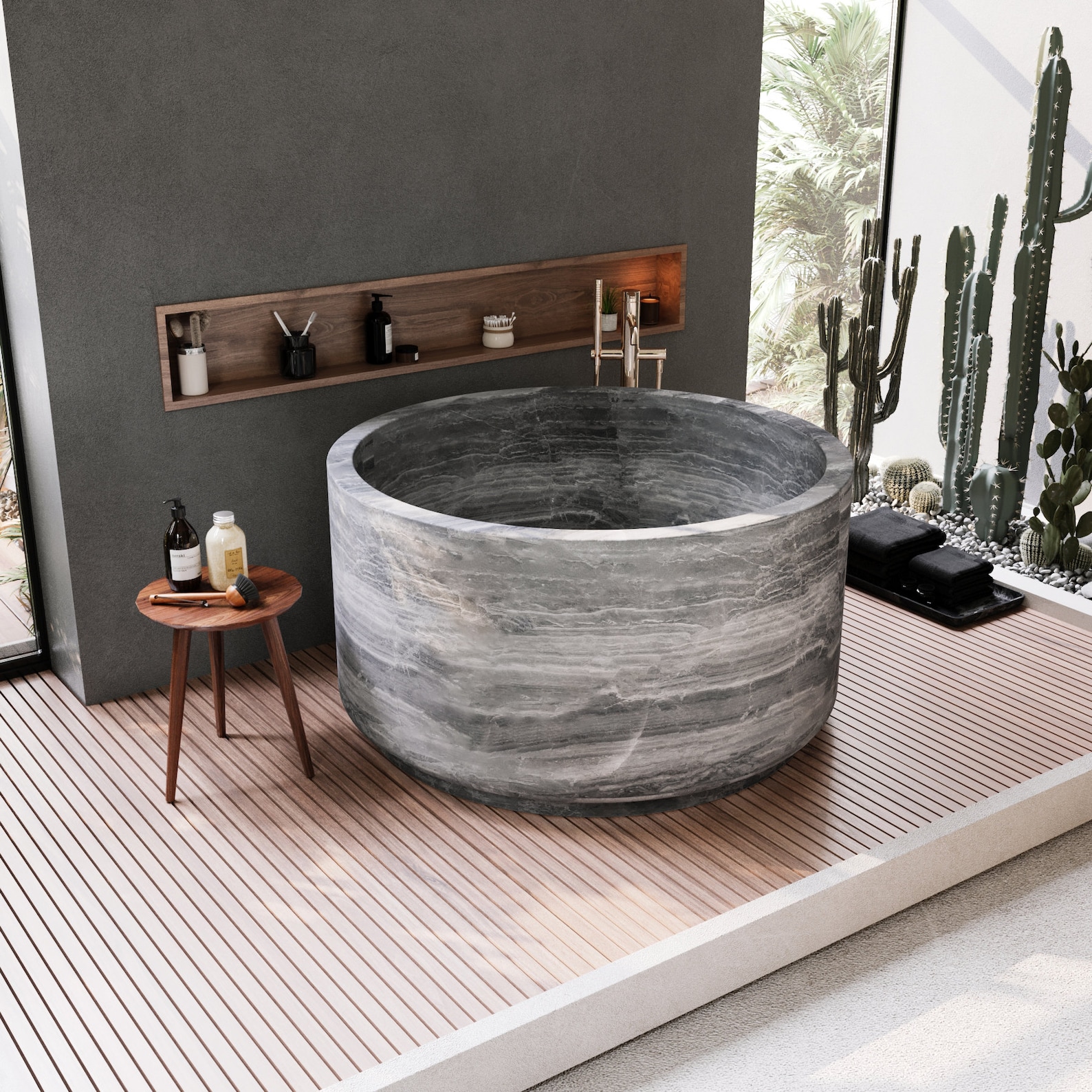 Natural Marble Bathtub, Round Bathtub - Etsy