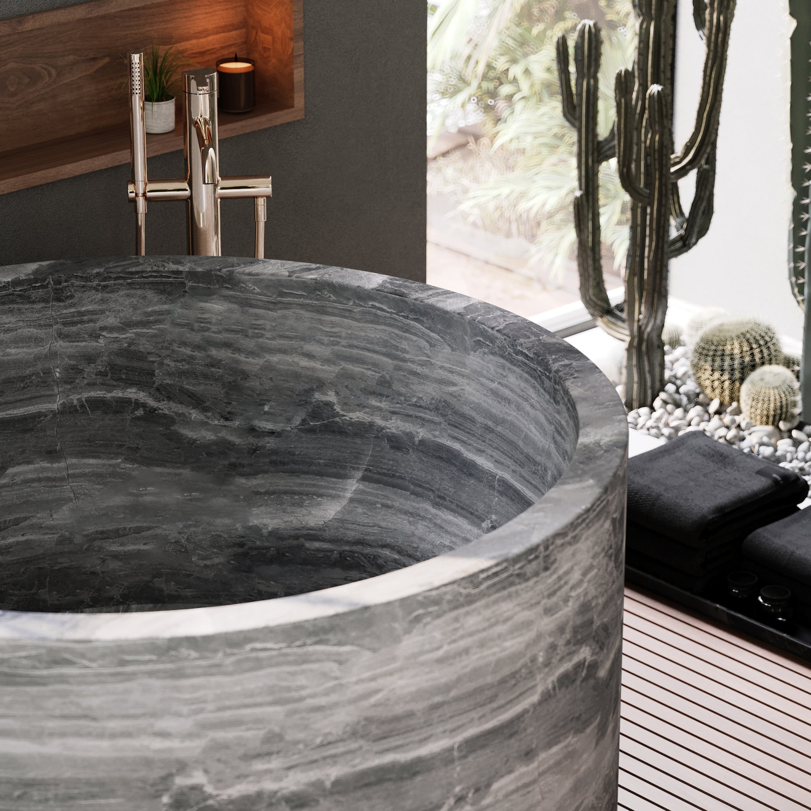 Natural Marble Bathtub, Round Bathtub - Etsy