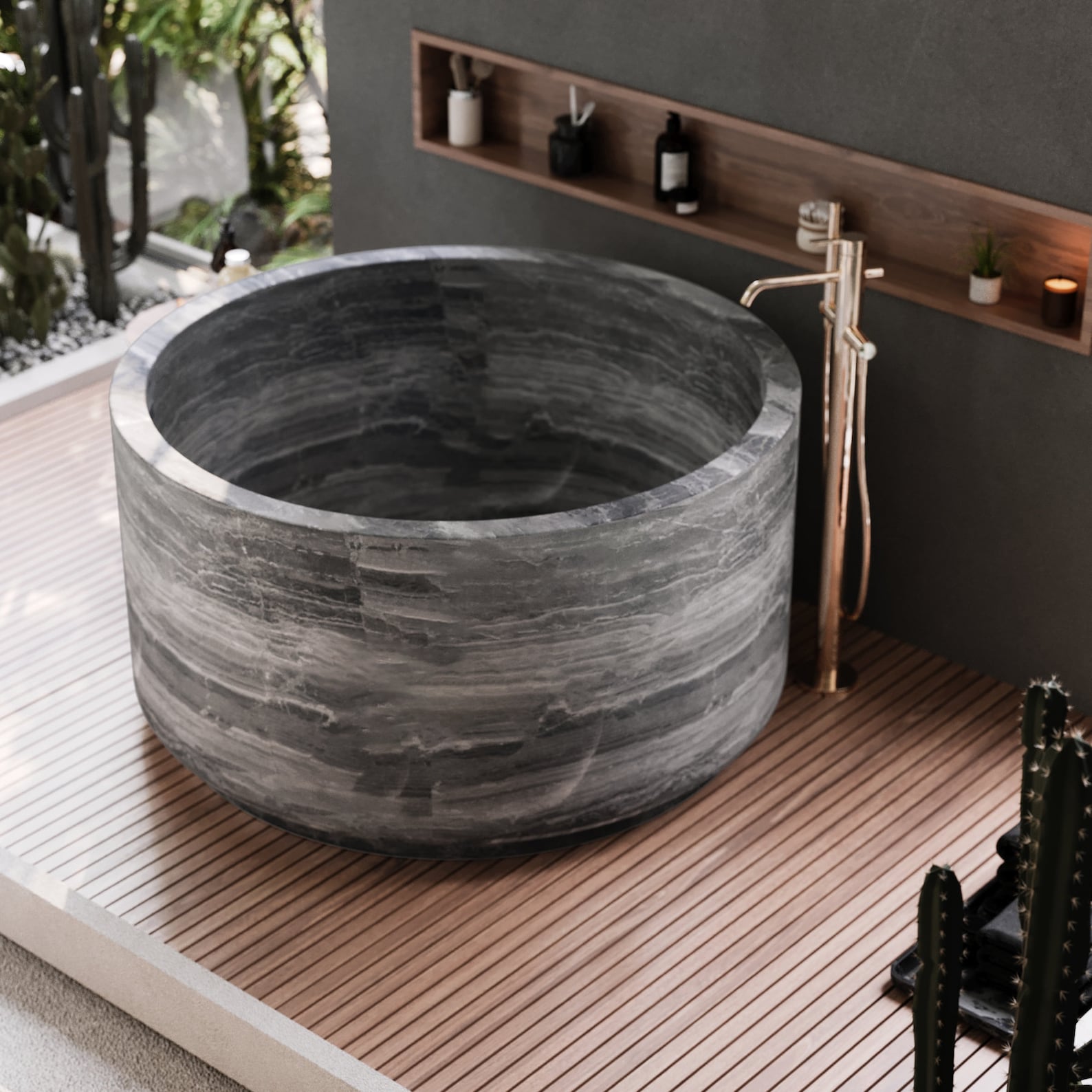 Natural Marble Bathtub, Round Bathtub - Etsy