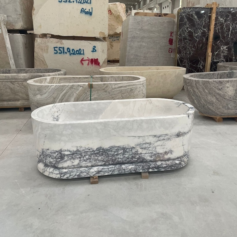 Natural Marble White Bathtub, Luxury Bathtub, Newyork Marble Bathtub - Etsy
