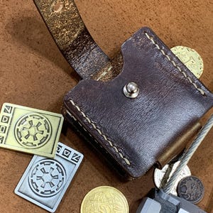 Mandalorian Tracker Fob Pouch- Handmade, 100% Full Grain Leather. - Etsy