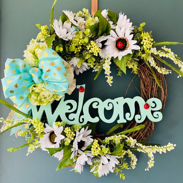 Welcome Grapevine Wreath - Etsy