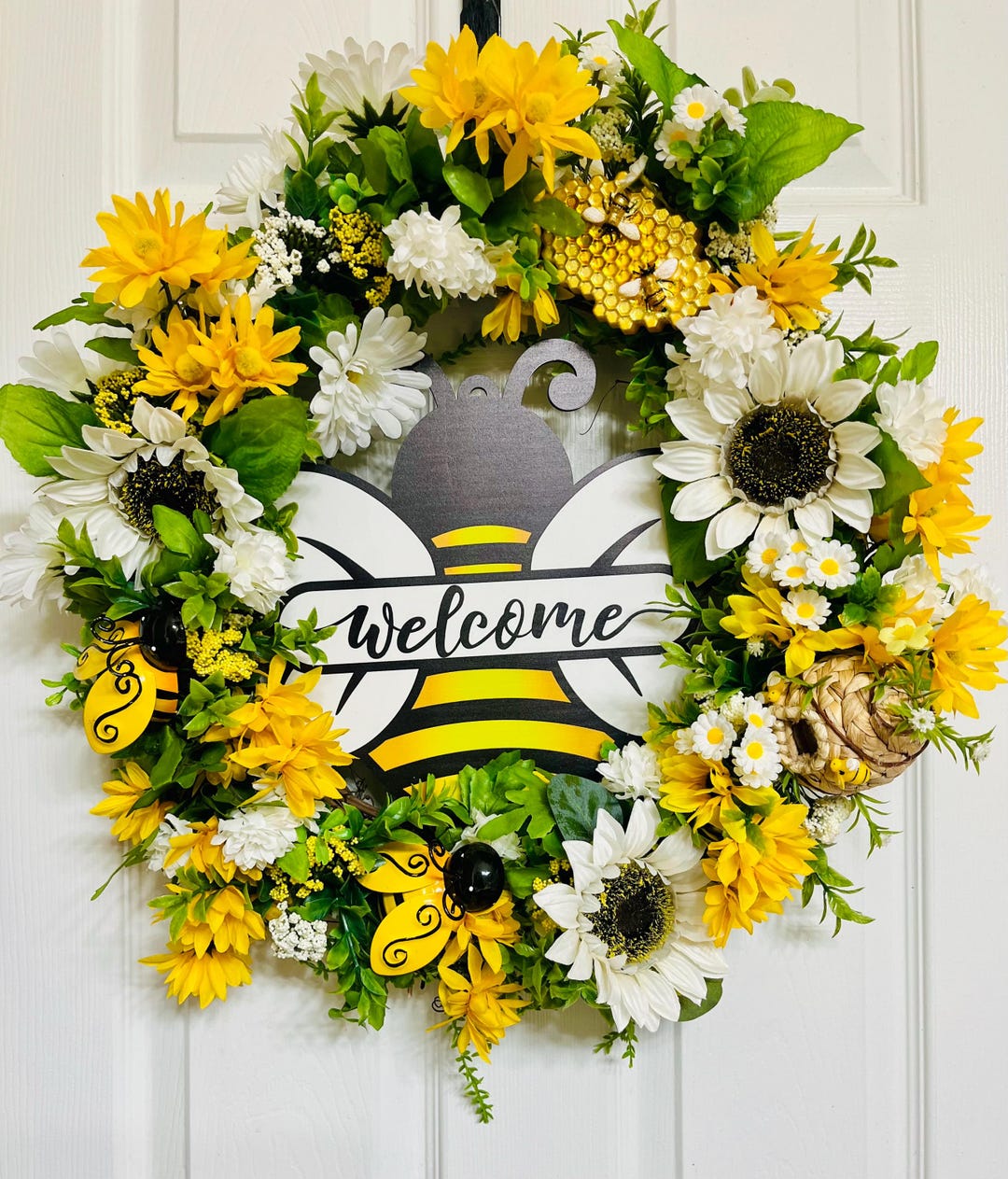 Welcome Bumblebee Garden Wreath - Etsy