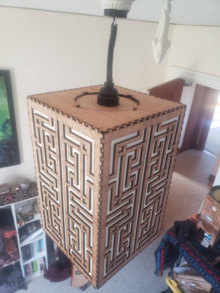 Wood Lantern Ceiling Light Maze - Etsy