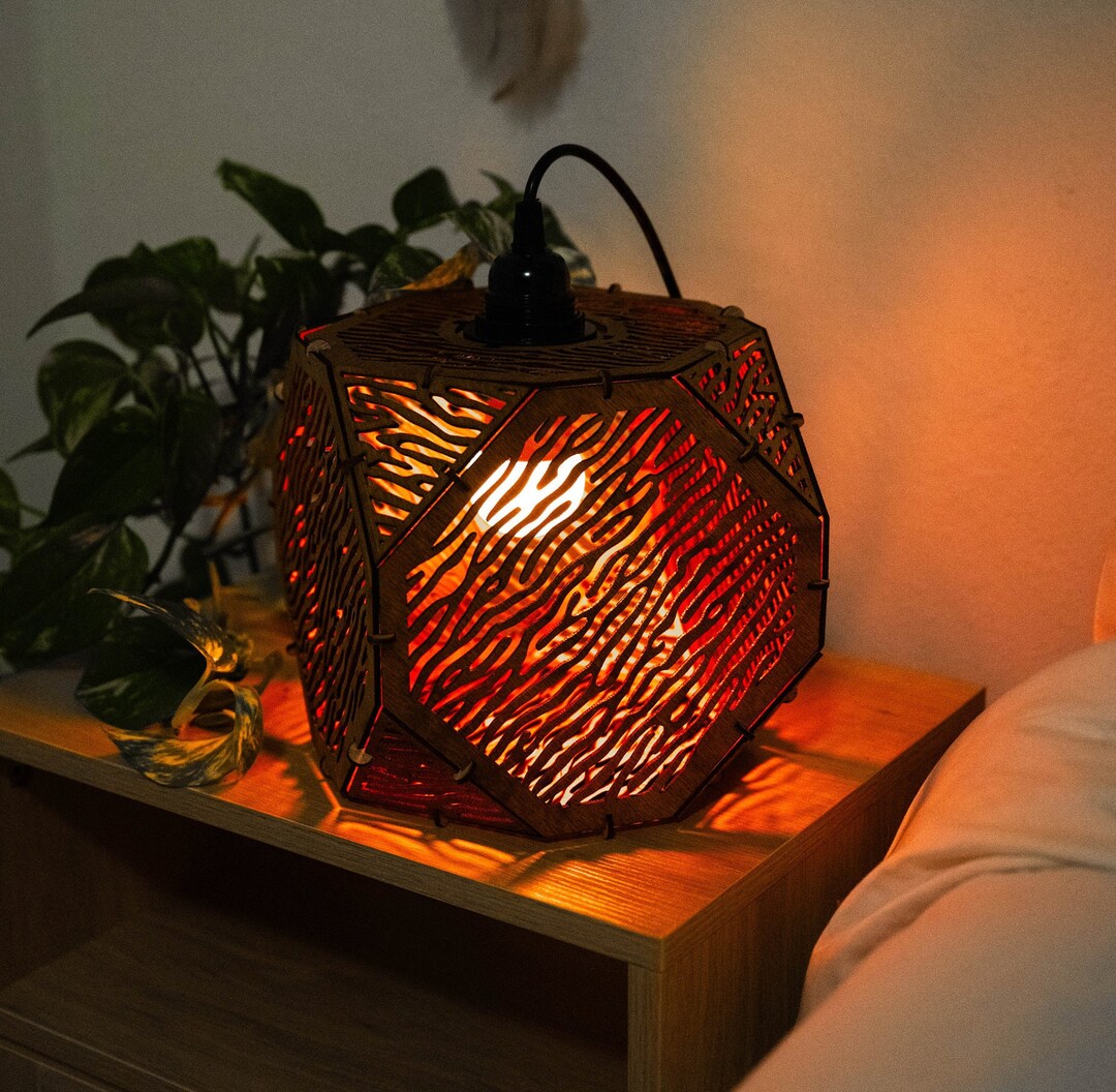Laser Wood Cut Lantern / Lamp With Color Changing LED - Etsy