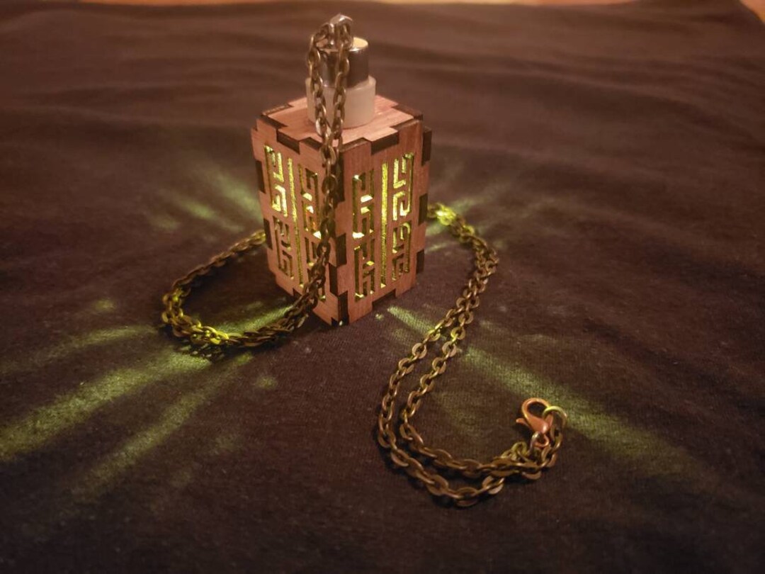 Lil' Lantern Necklace Laser Cut Wood LED Light up Festival Attire - Etsy