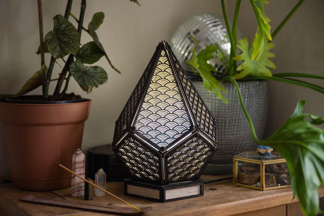 Lasercut Polyhedron Lamp: Sacred Geometry LED Lantern - Etsy