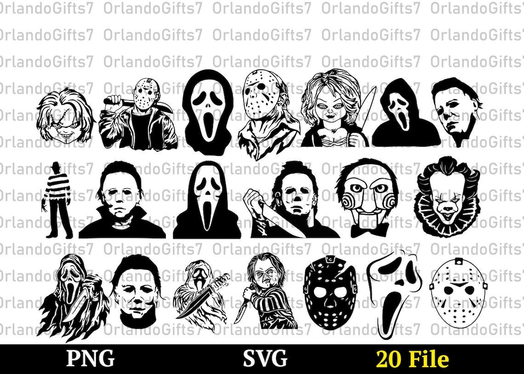 Halloween Horror Movie Killers Svg, Horror Movie Killers PNG, Friends ...