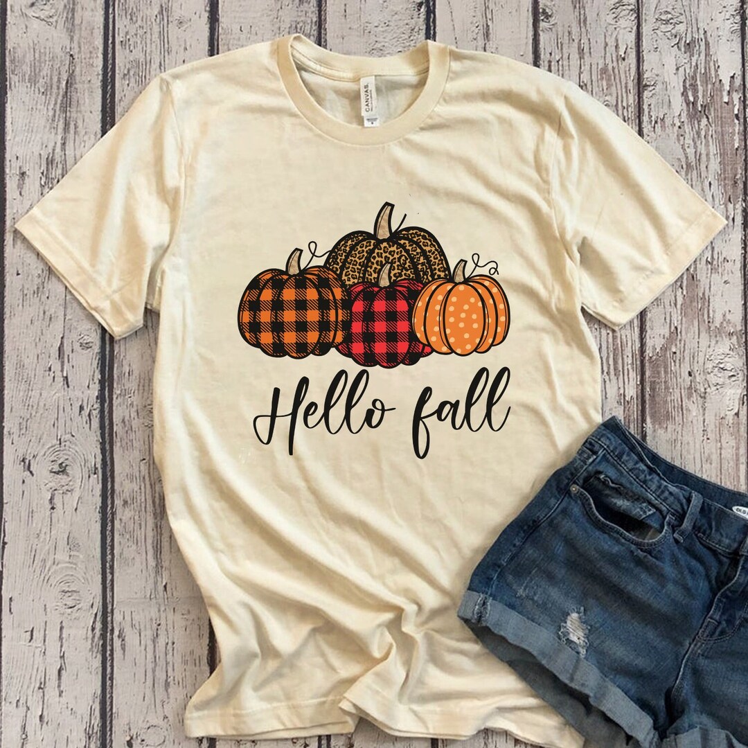 Hello Fall Shirt, Womens Fall Tee, Womens Fall Shirt, Fall Shirt Women ...