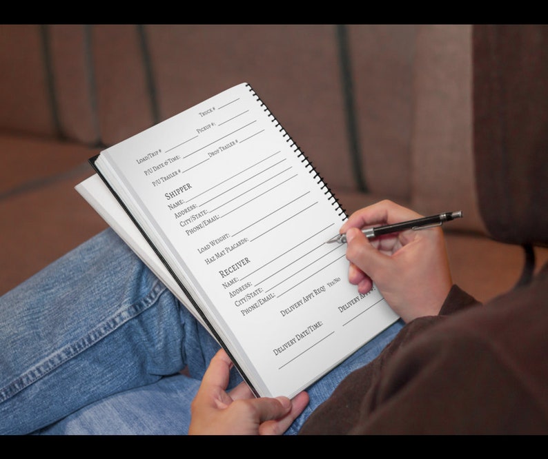 6x9 Trucker's Load Journal Notebook Monthly Trucking Dispatch Logbook ...