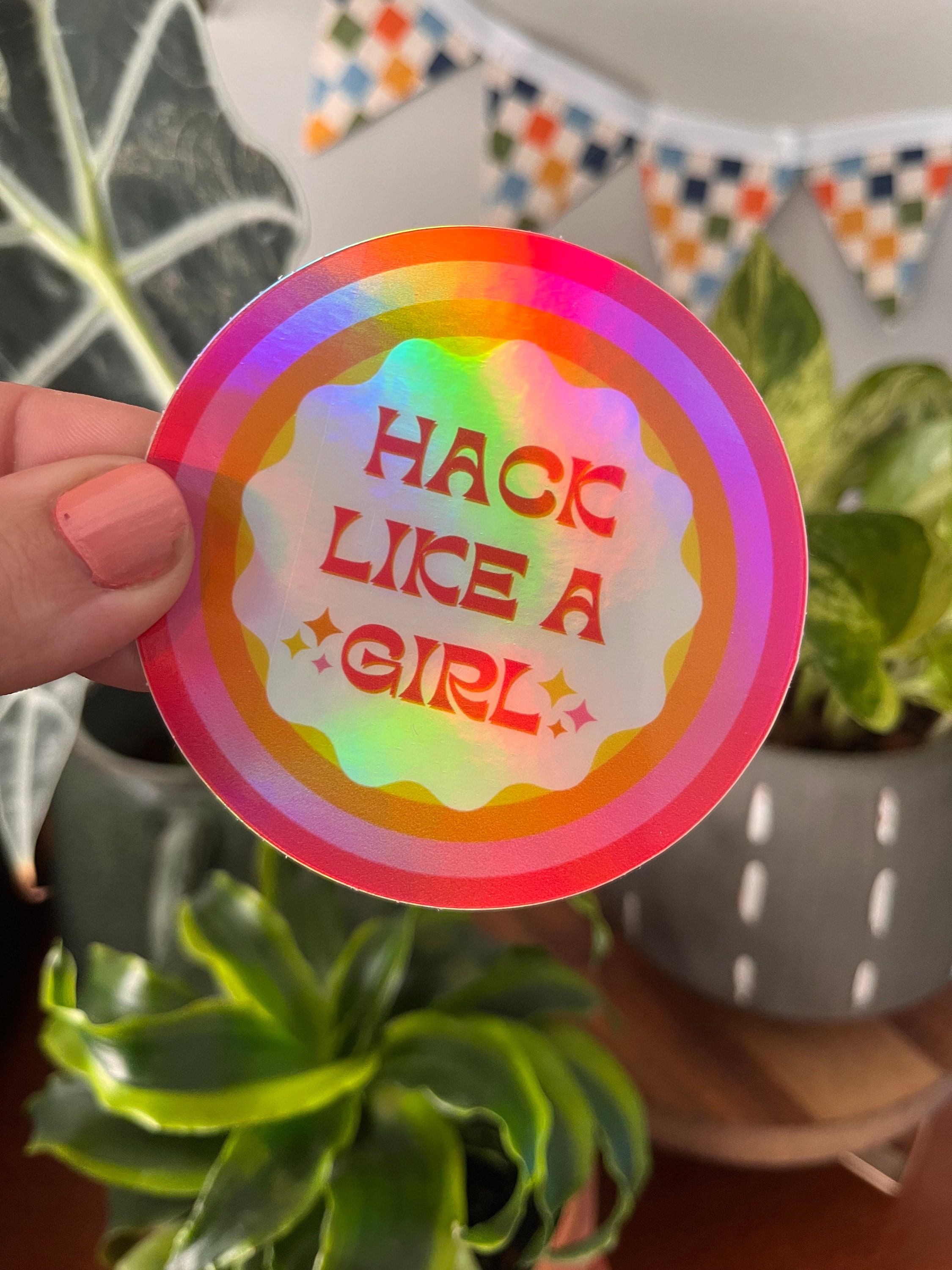 Hack Like a Girl Sticker / Nerdy Sticker - Etsy