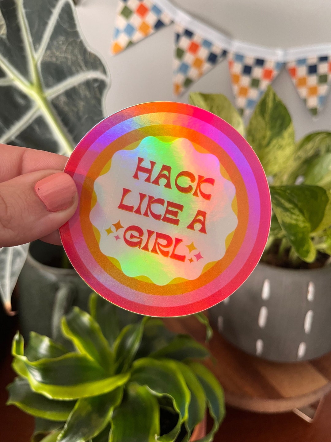Hack Like a Girl Sticker / Nerdy Sticker - Etsy