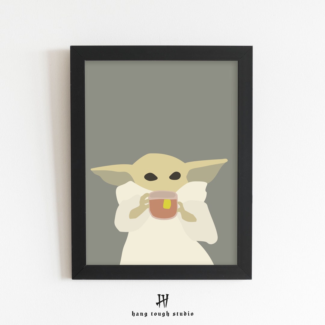 Baby Yoda Grogu Tea Meme Art Print - Etsy UK