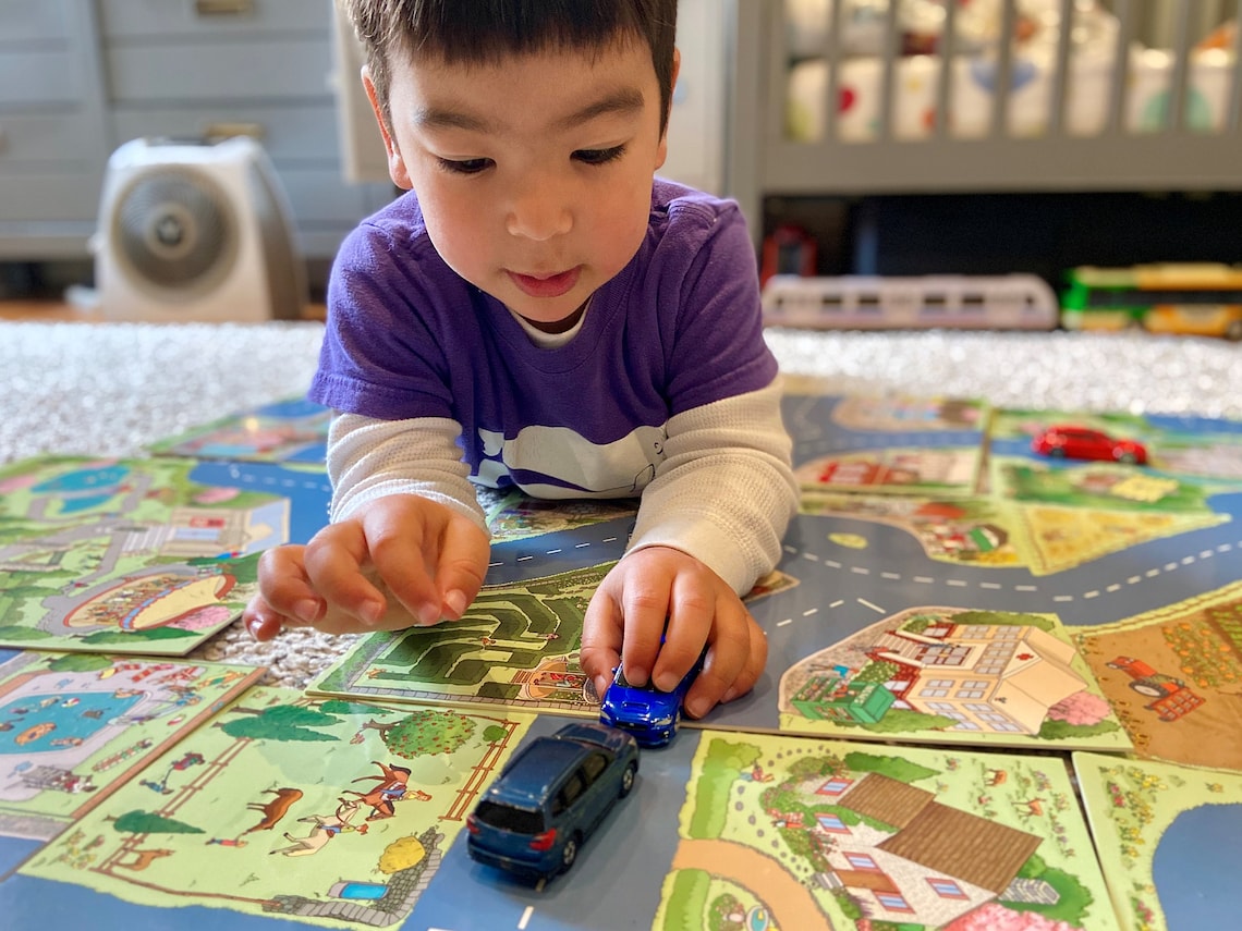 Village Roads Toy Car Puzzle Maps - Etsy