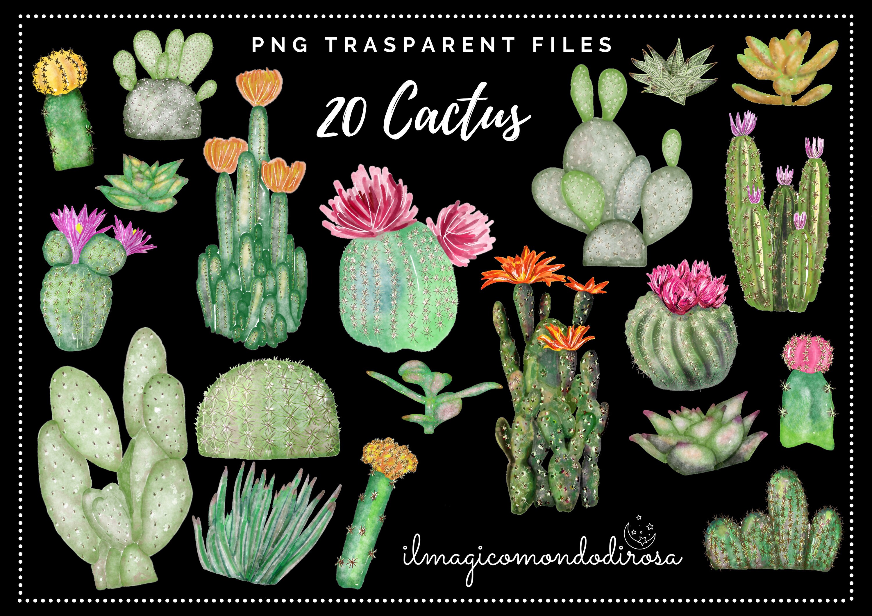 77 Watercolor Cactus Clipart, Build Your Own Cactus, Downloadable ...