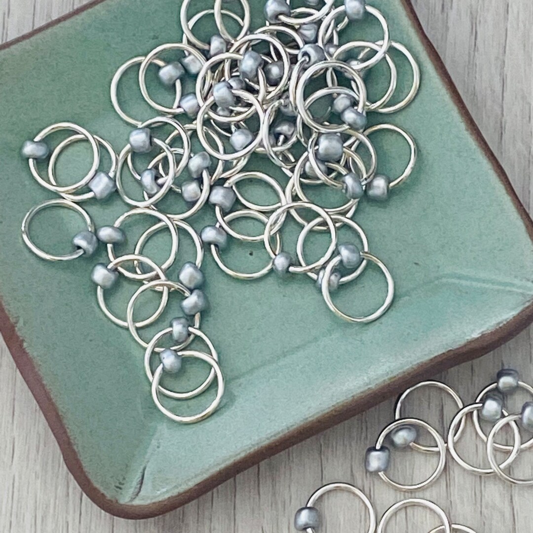 Frosted Silver Colour O Ring Stitch Markers, Fit Needles up to 7mm ...