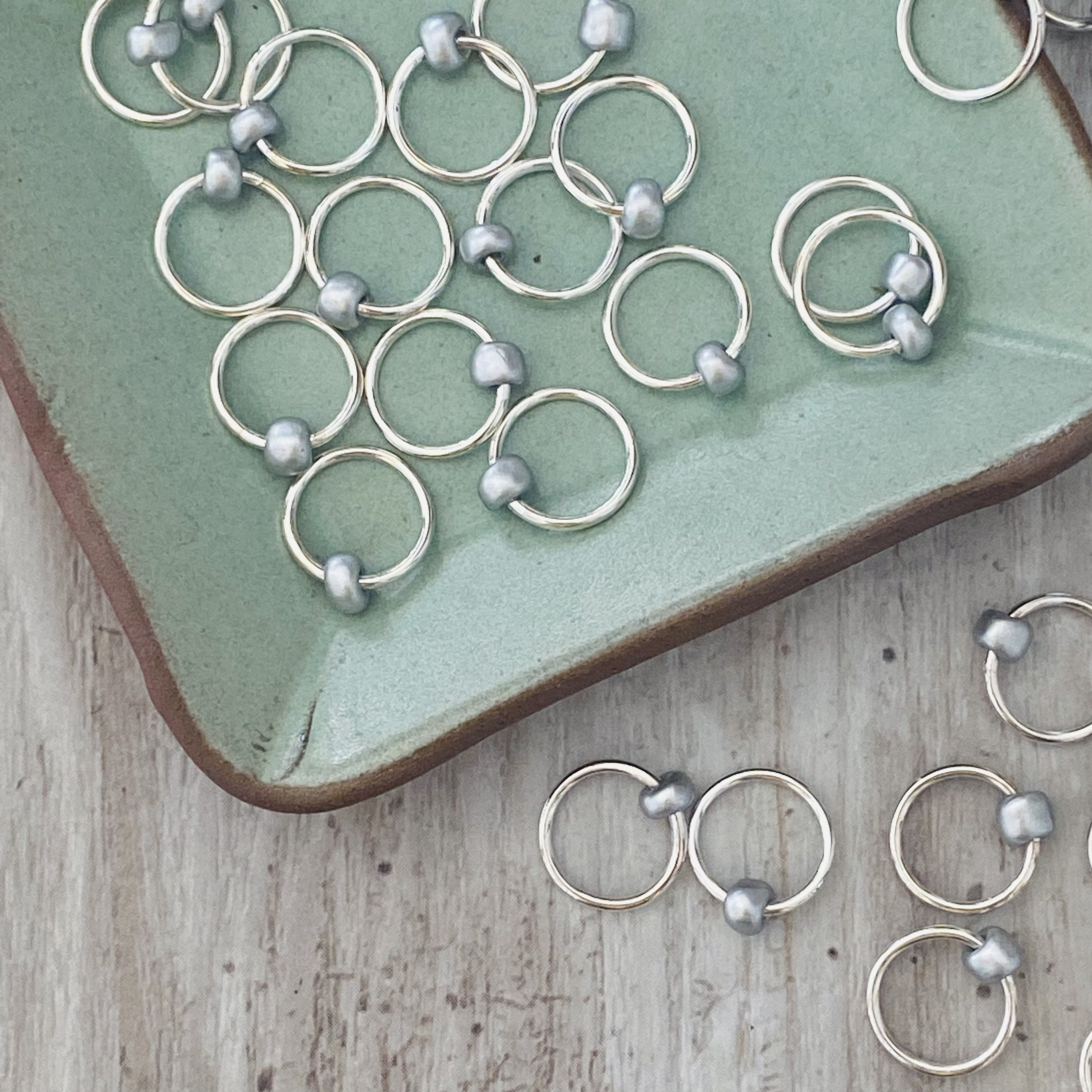 Frosted Silver Colour O Ring Stitch Markers, Fit Needles up to 7mm ...