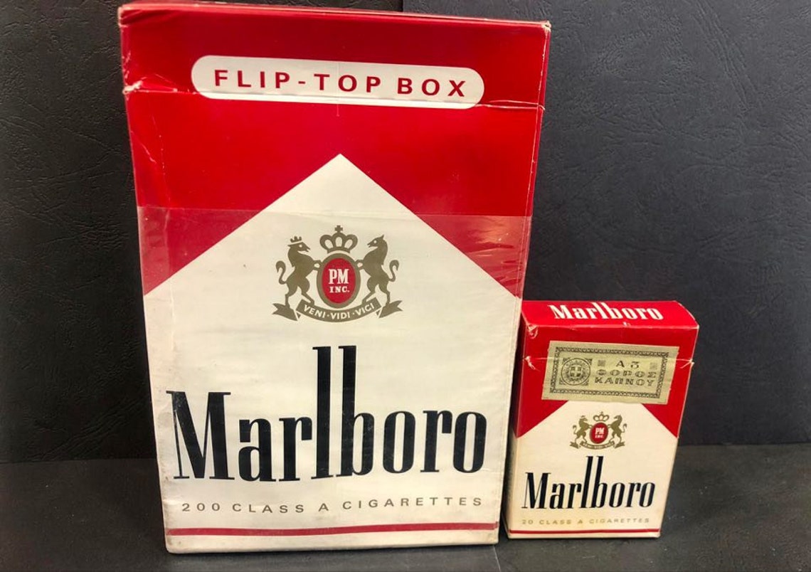 Marlboro Vintage Paquete De Cigarrillos Marlboro Caja De 10 Etsy