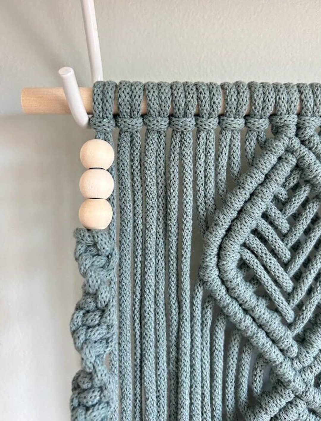Macramé & Wood Wall Self | Functional Art | Modern Boho Decor | Fiber ...