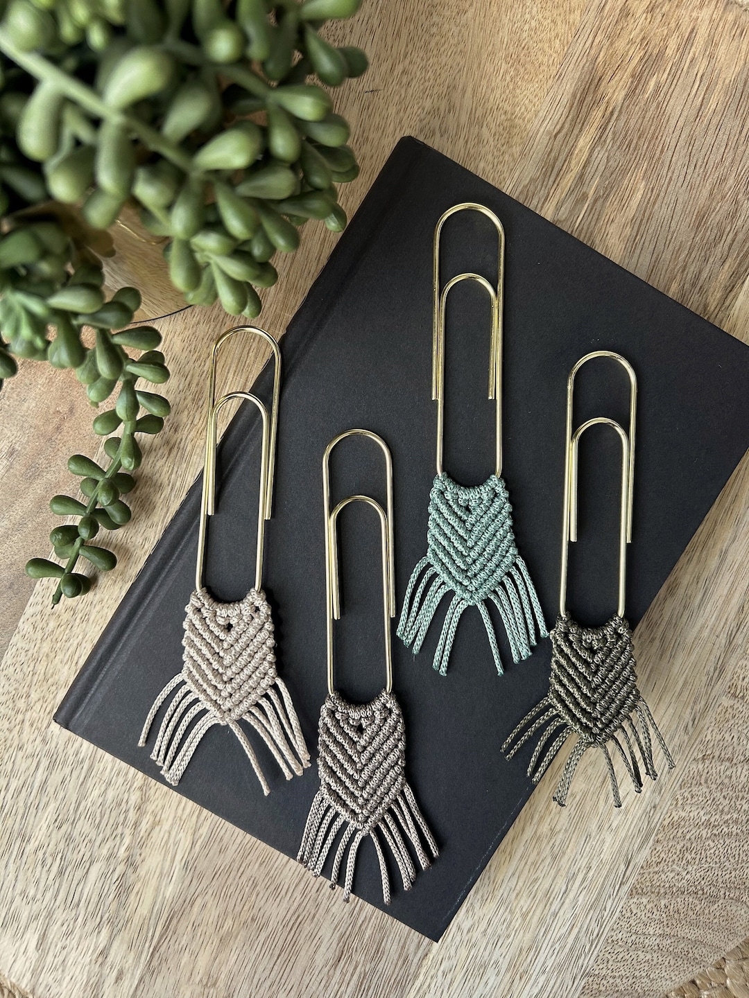 SHIRLEY Bookmark Macramé Bookmark Large Paperclip Boho Bookmark Journal ...