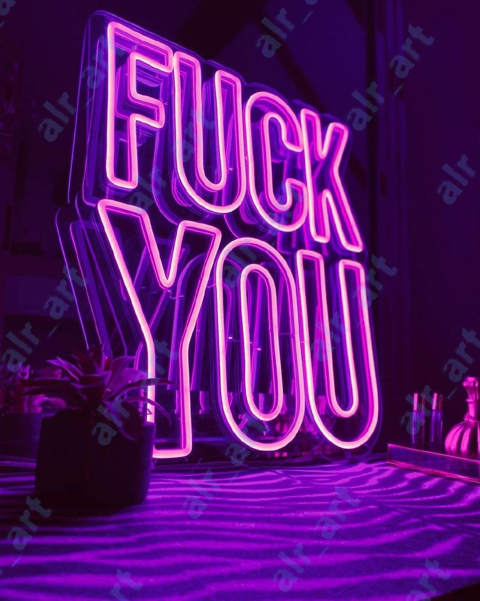 Neon Fuck You custom neon sign for interior house design | Etsy