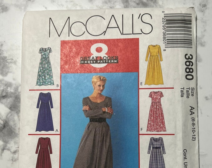 Early 2000s 8 Great Looks 1 Easy Pattern, Misses Dresses Pattern, Long ...