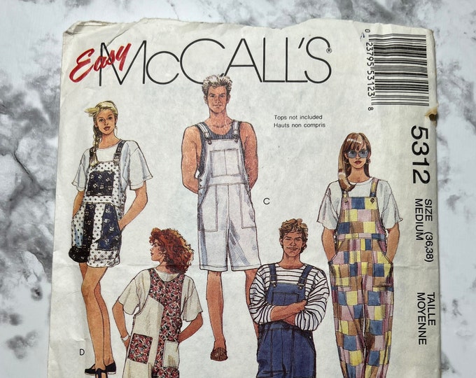 90s Easy Misses, Mens, and Teen Boys Overalls Pattern in 3 Lengths ...