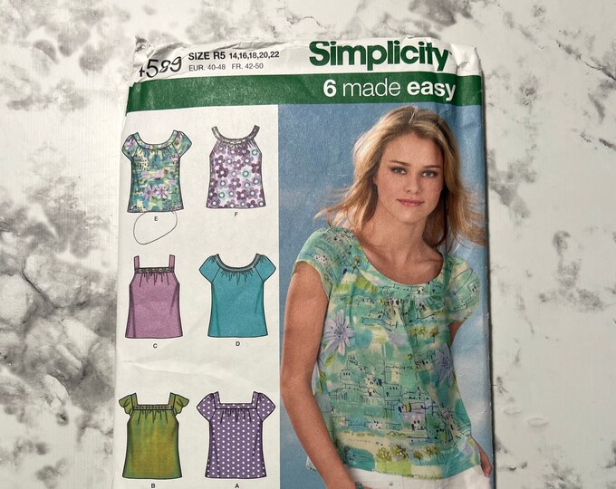6 Made Easy Misses Tops Pattern, Easy Sleeveless or Short Sleeve ...
