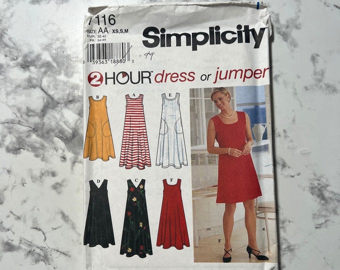 90s 2 Hour Dress or Jumper Pattern, Misses Dress or Jumper Pattern ...