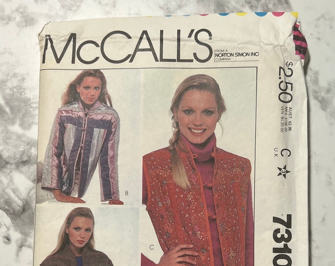 80s Misses Jacket or Vest Pattern, Patches of Joy, Reversible Quilted ...