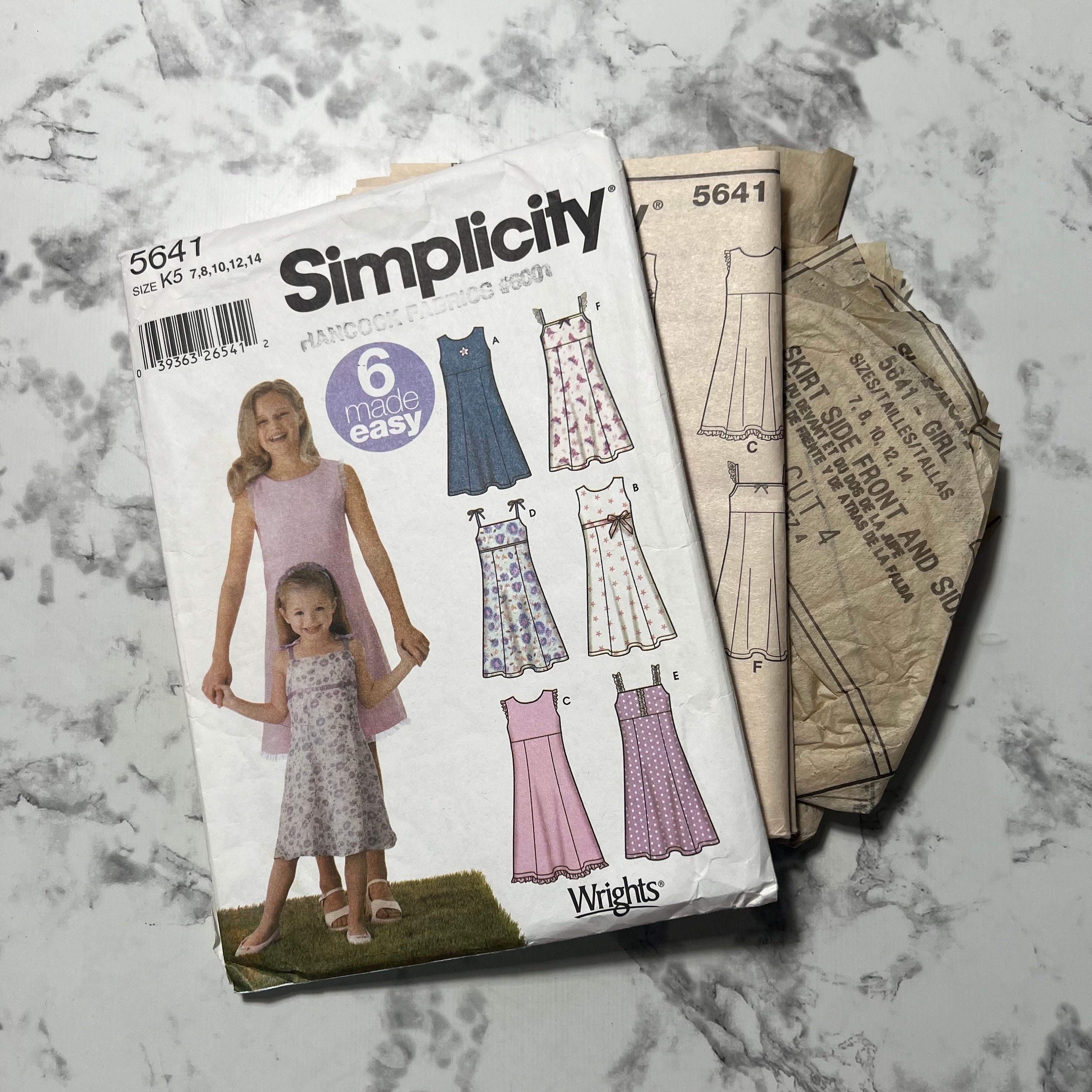 Early 2000s 6 Made Easy Child's and Girls' Dress Pattern With Neckline ...