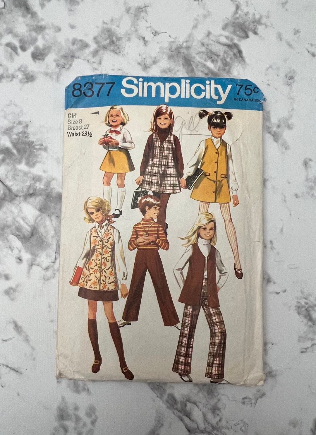 60s Child's and Girl's Jumper or Vest, Skirt, and Pants Pattern ...