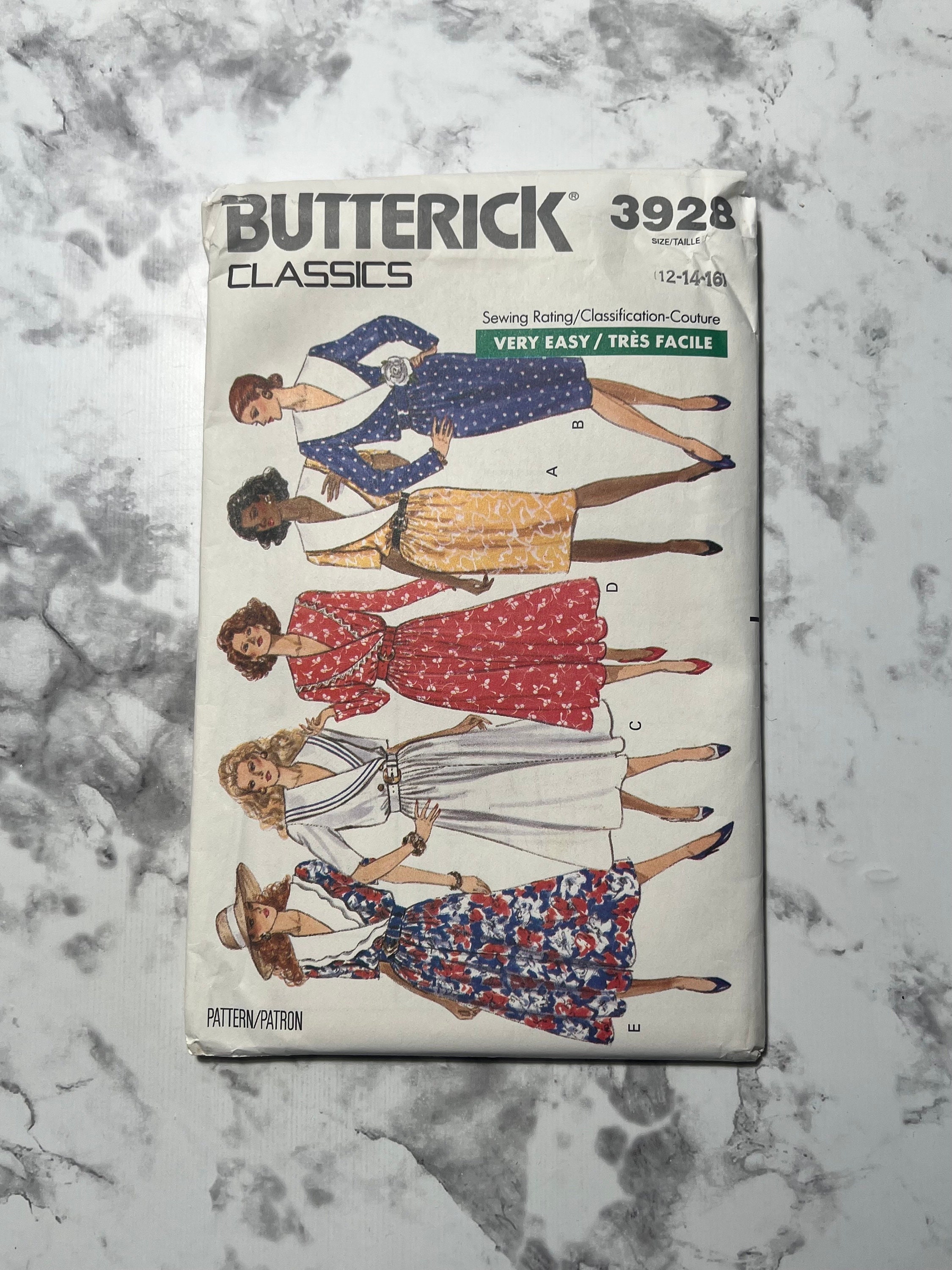 80s Very Easy Misses Dress Pattern, Easy Long Sleeve Midi Length Dress ...