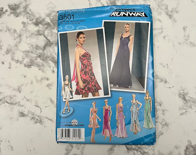 Project Runway Misses Dress Pattern in 3 Lengths With Bodice Variations ...