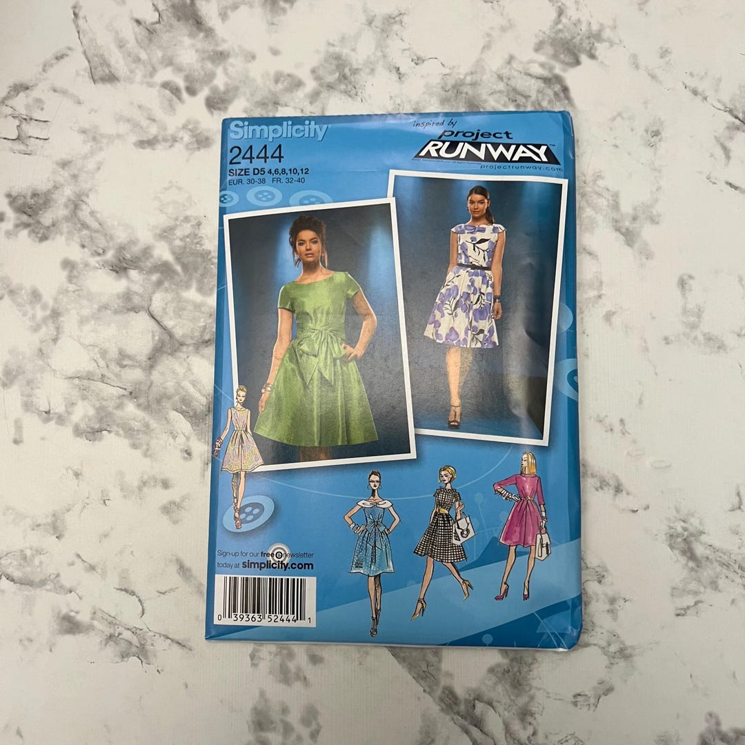 Project Runway Misses' Dress Pattern With Collar and Sleeve Variations ...